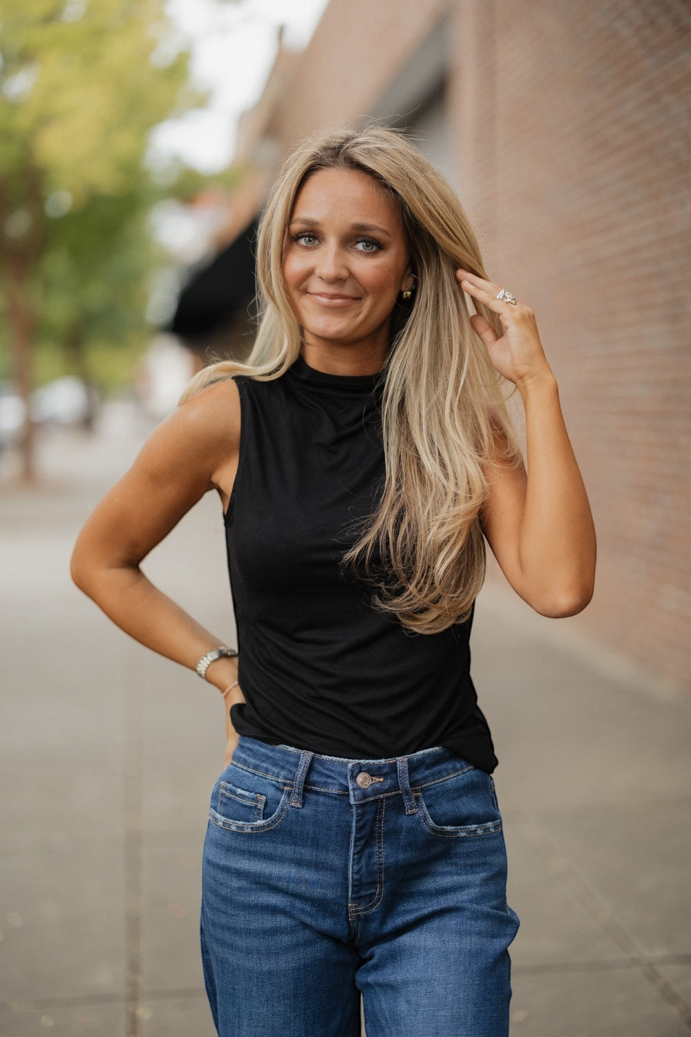 Mock neck tank top store